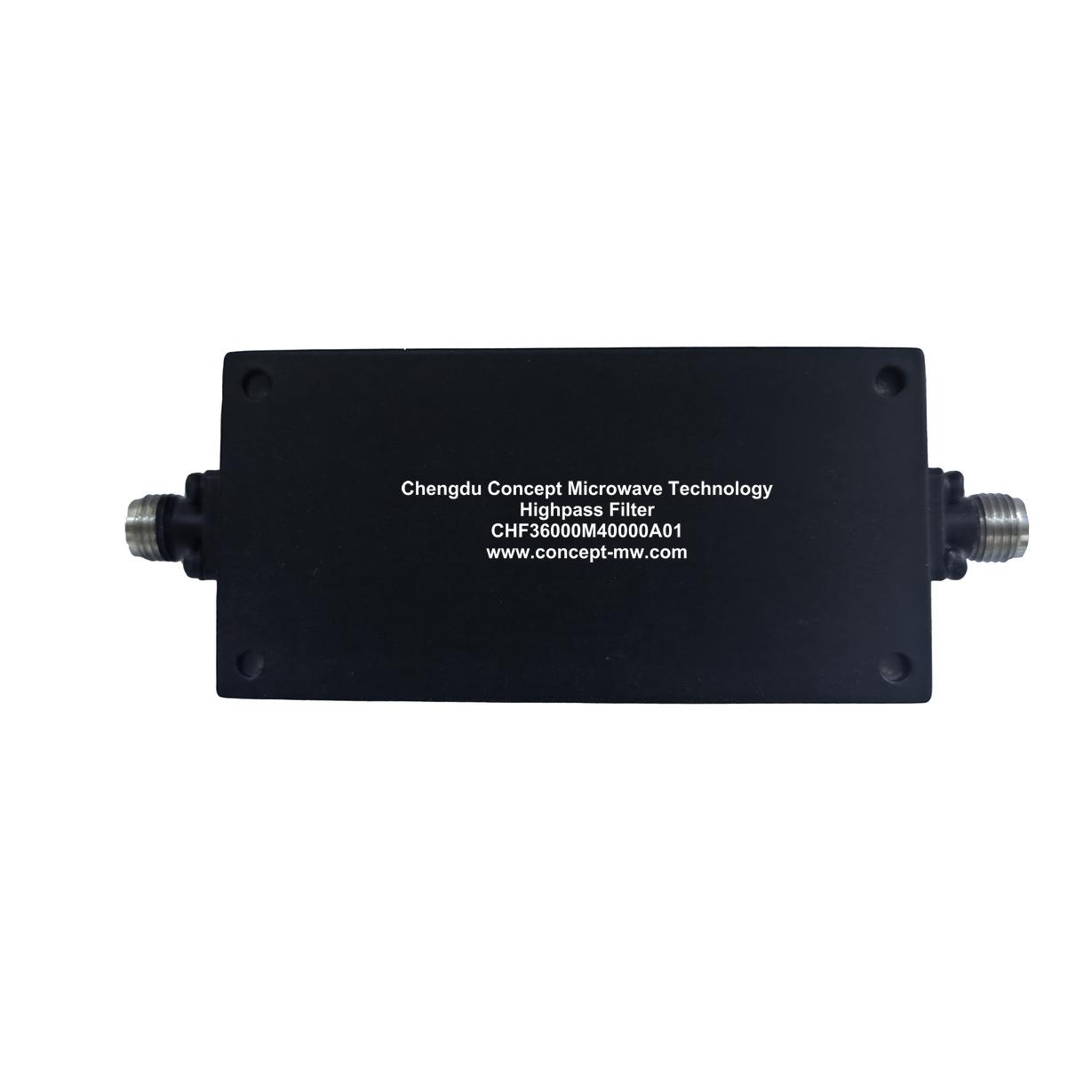 High Quality RF 2.92mm Highpass Filter Operating From 36000-40000MHz ...