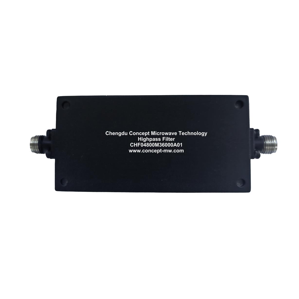 High Quality RF 2.92mm Highpass Filter Operating From 4800-36000MHz ...